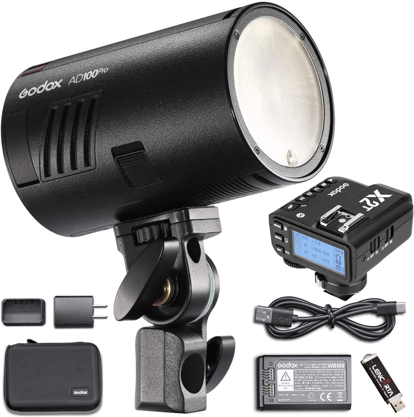 Buy GODOX AD100 Pro Portable Flash Head With X2T-F Trigger, 100Ws TTL ...