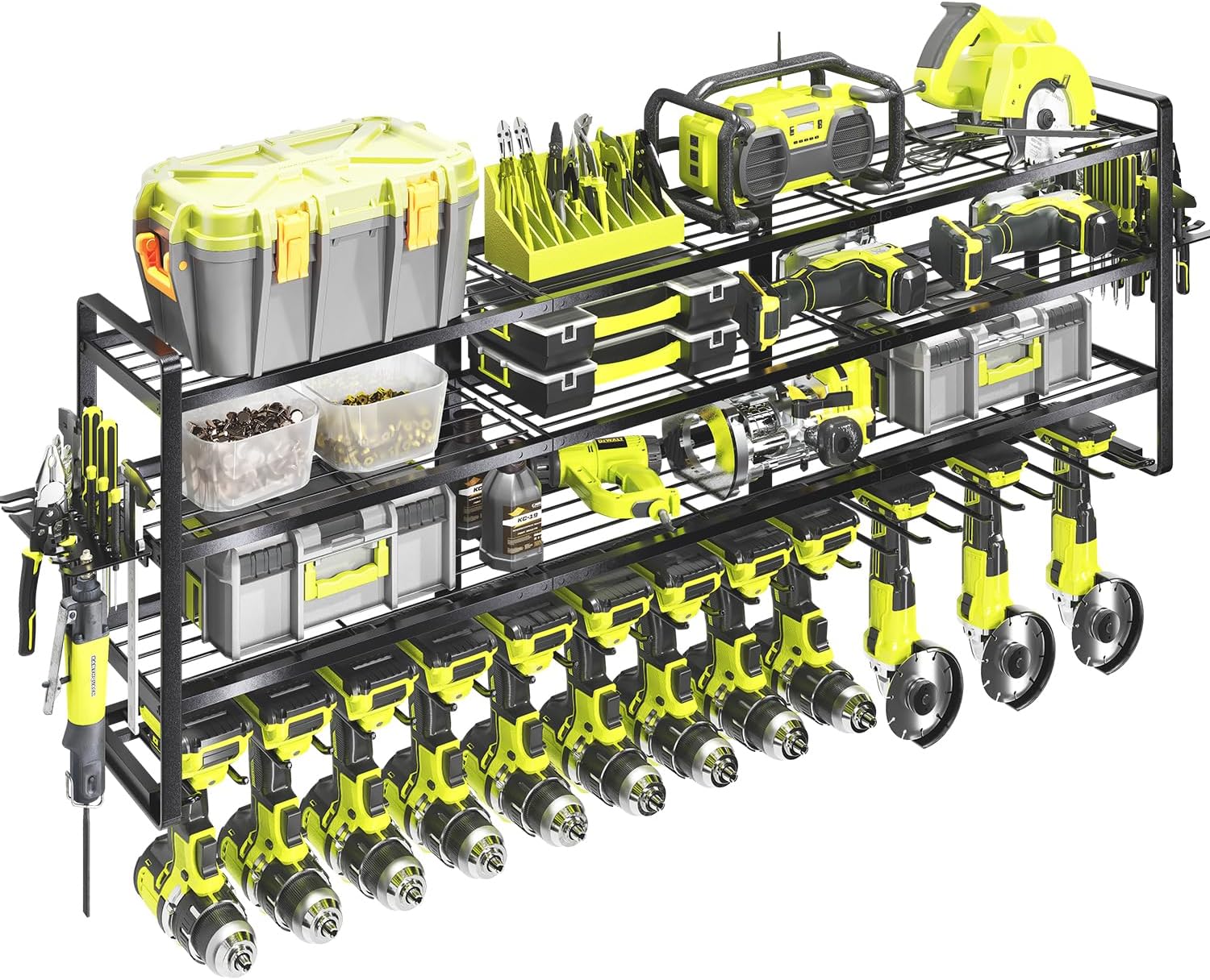 Amazon.com: KAFAHOM Large Power Tool Organizer Wall Mount-13 Drill ...