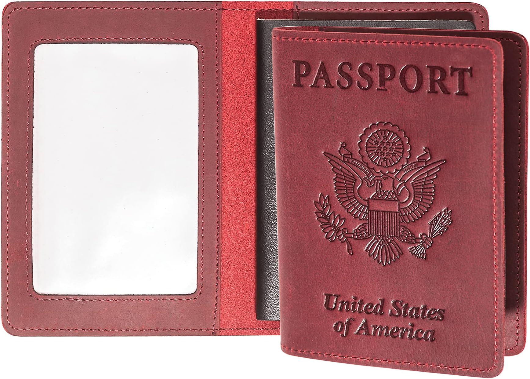Amazon.com | Shvigel US Leather Passport Book Cover - Thin American ...