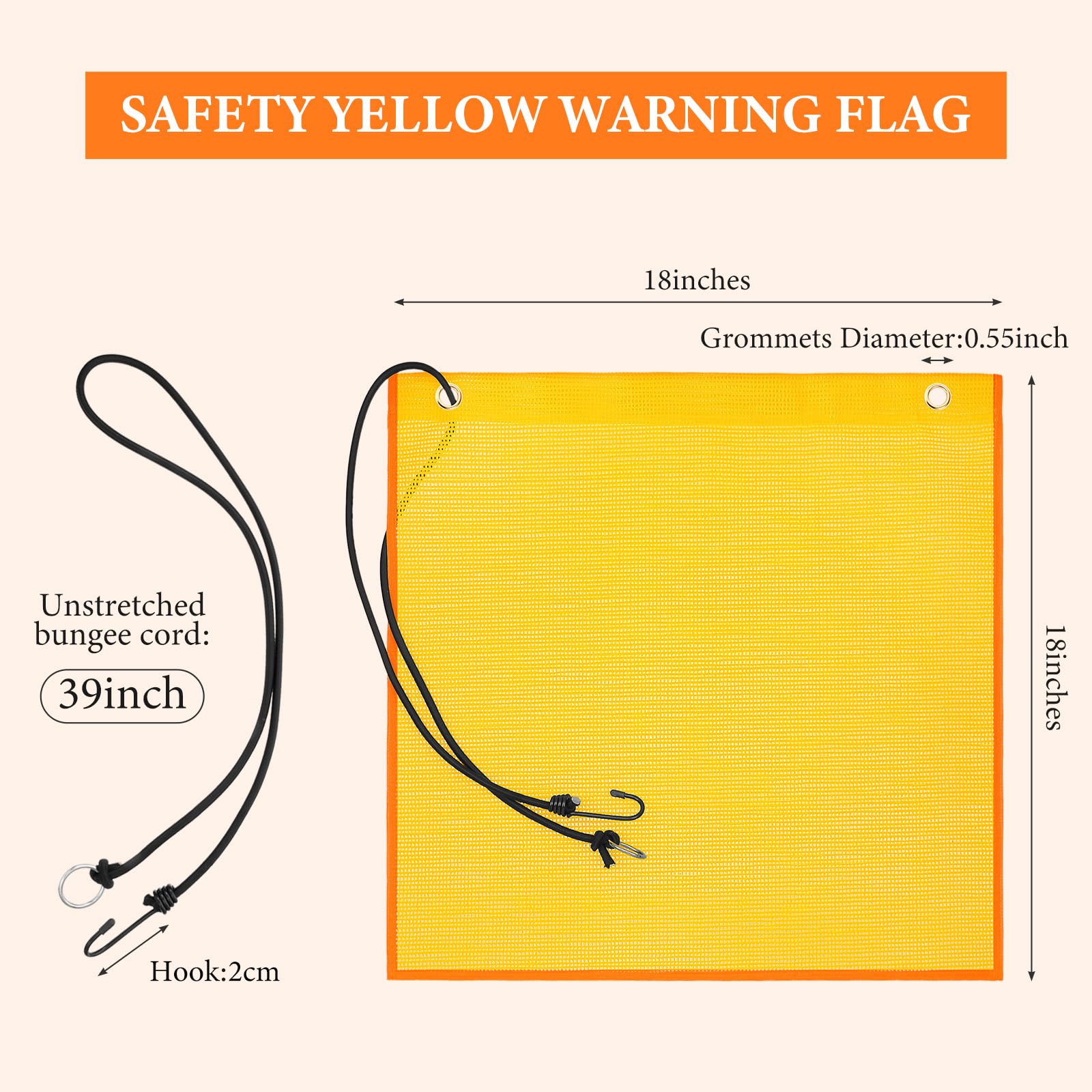 Snapklik.com : Patelai 2 Pieces 18 X 18 Inch Safety Flags Yellow ...