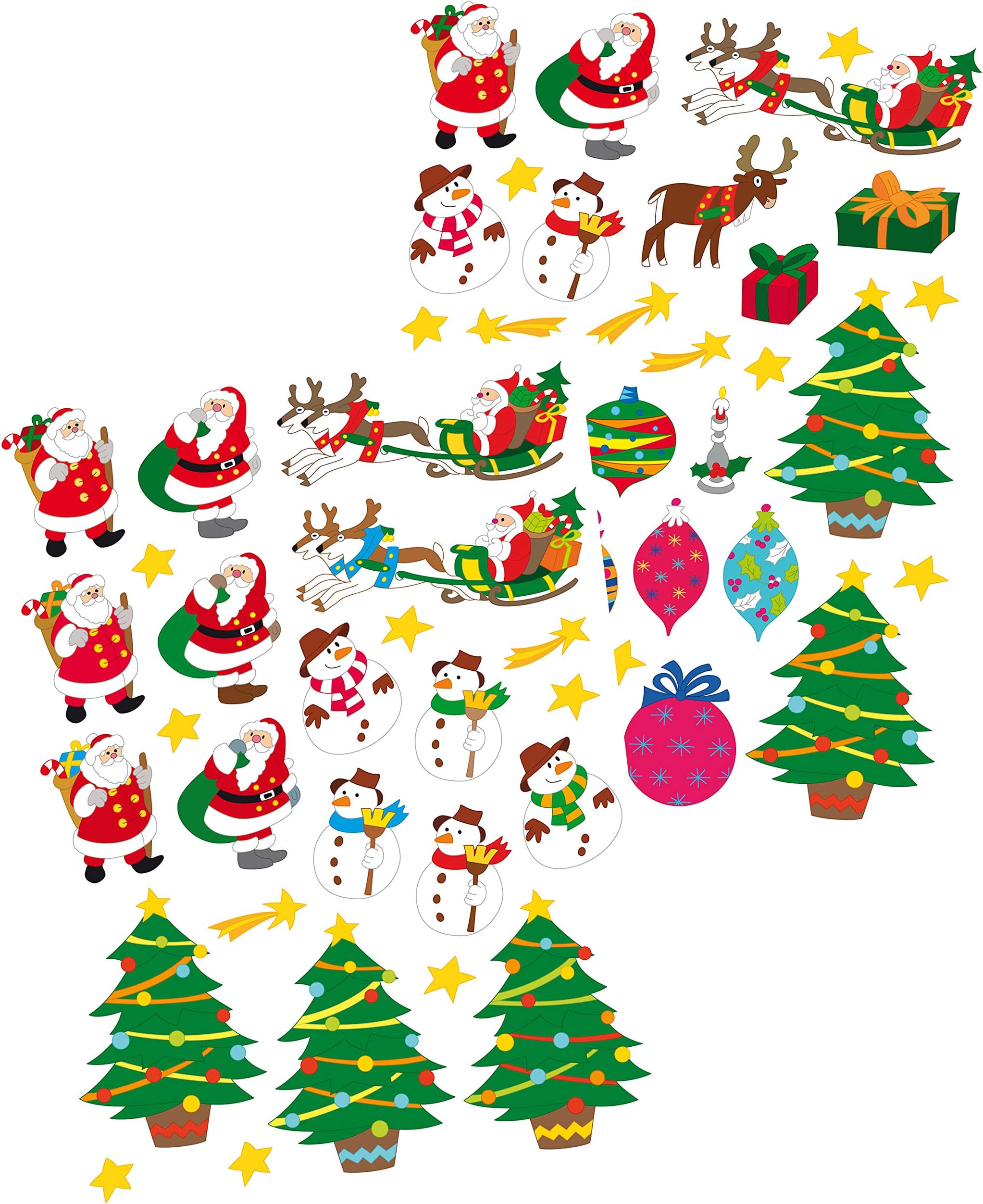 CTOP Gommettes Motif noël 57 Stickers de 1,2 à 8 cm père Noel sapins ...