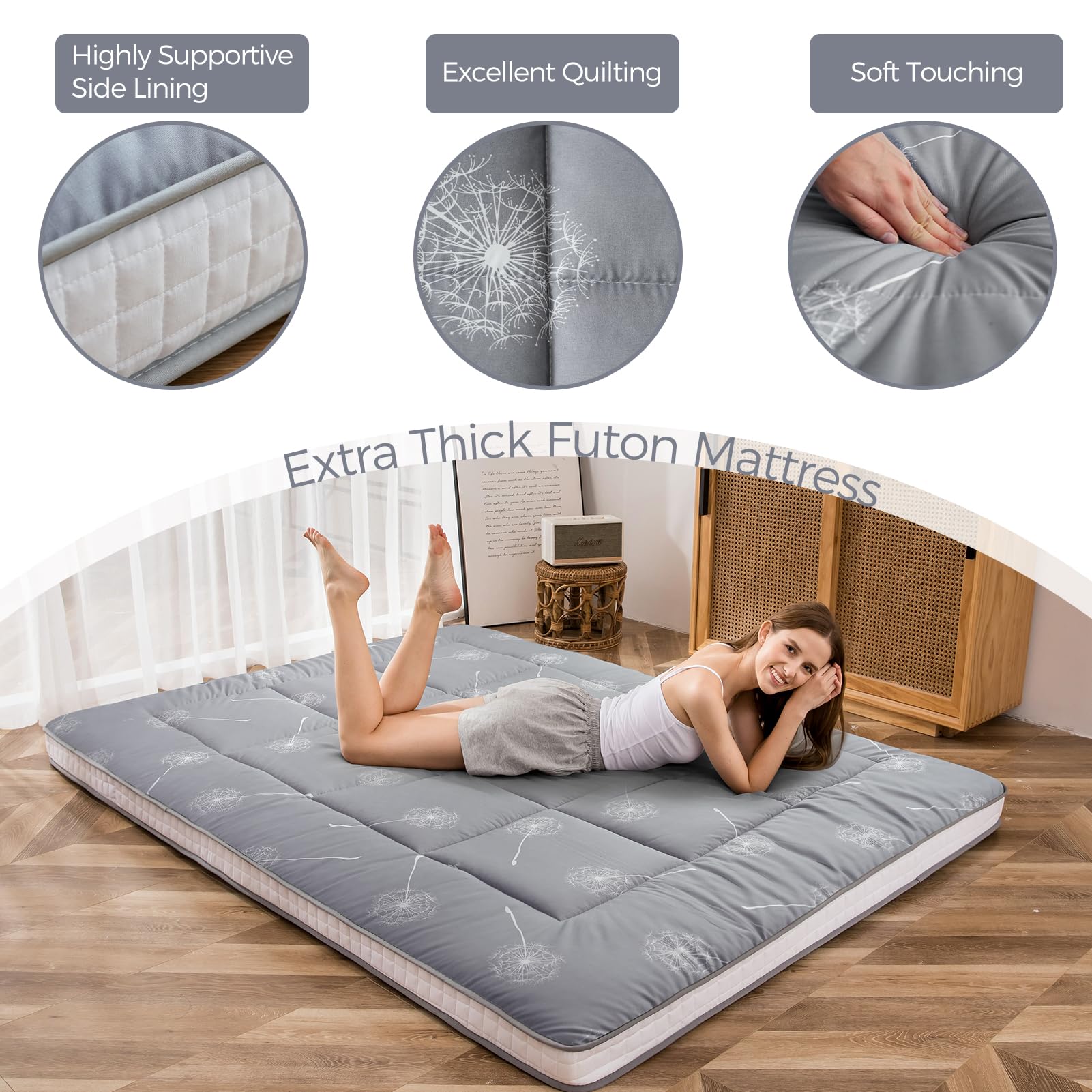 Snapklik.com : Futon Mattress Japanese Floor Mattress, Extra Thick ...
