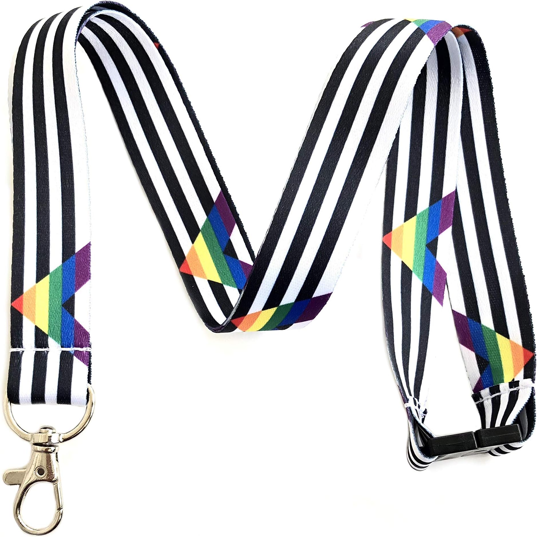 Amazon.com : LGBT Pride Flag Print Break Away Lanyard Key Chain Id ...