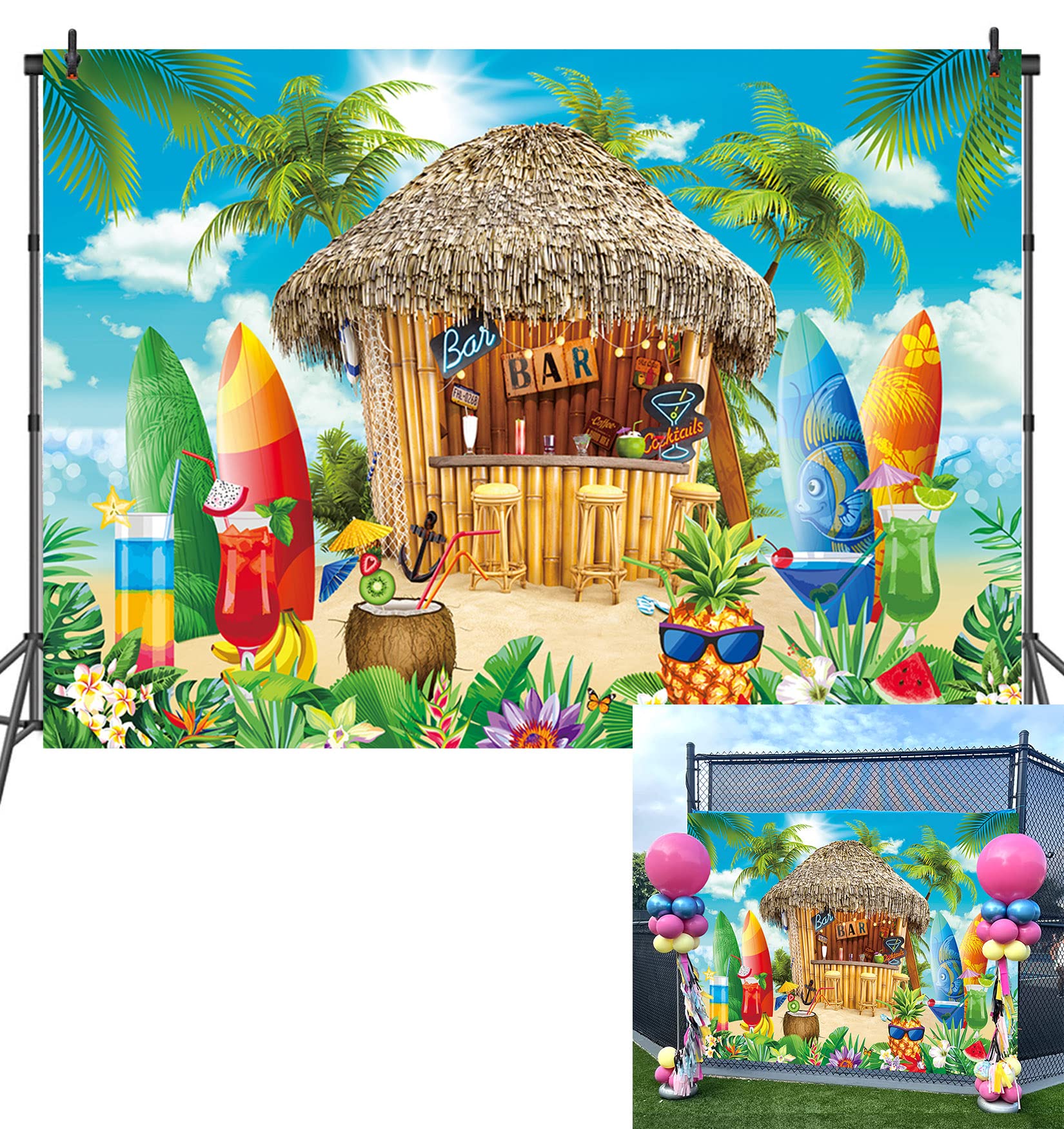 Amazon.com : BAIFNEZ 7x5FT Summer Beach Bar Backdrop School's Out for ...