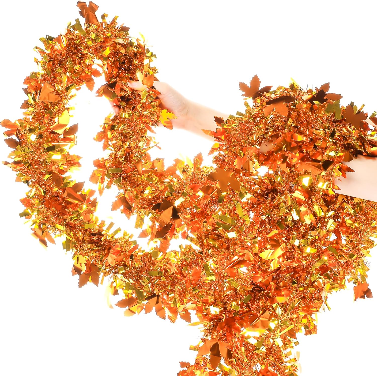 Amazon.com: GlyinnHe 33Ft Thanksgiving Tinsel Garland, Golden Maple ...