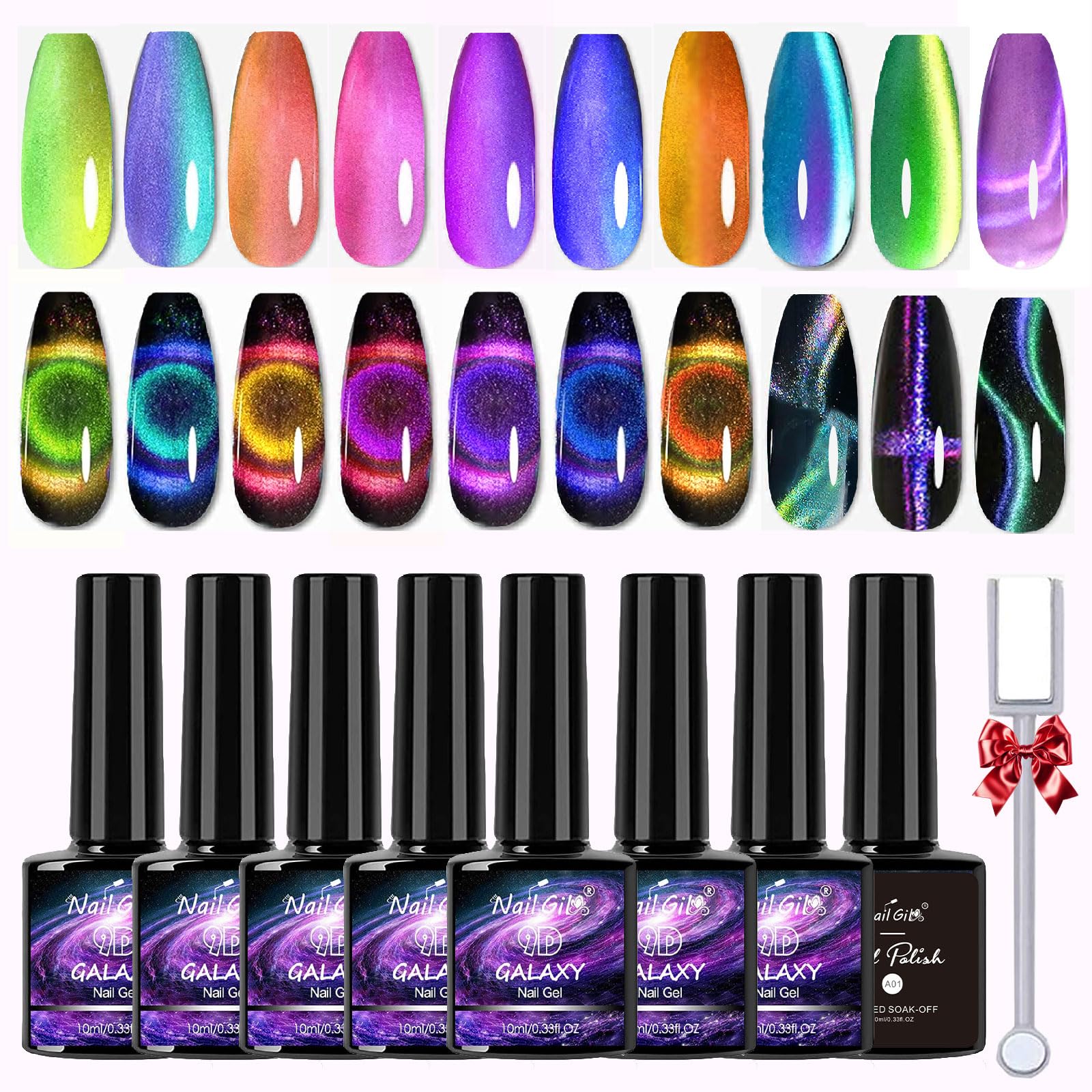 Amazon.com: NAILGIL Cat Eye Gel Nail Polish, 9D Cat Eyes Gel Polish ...