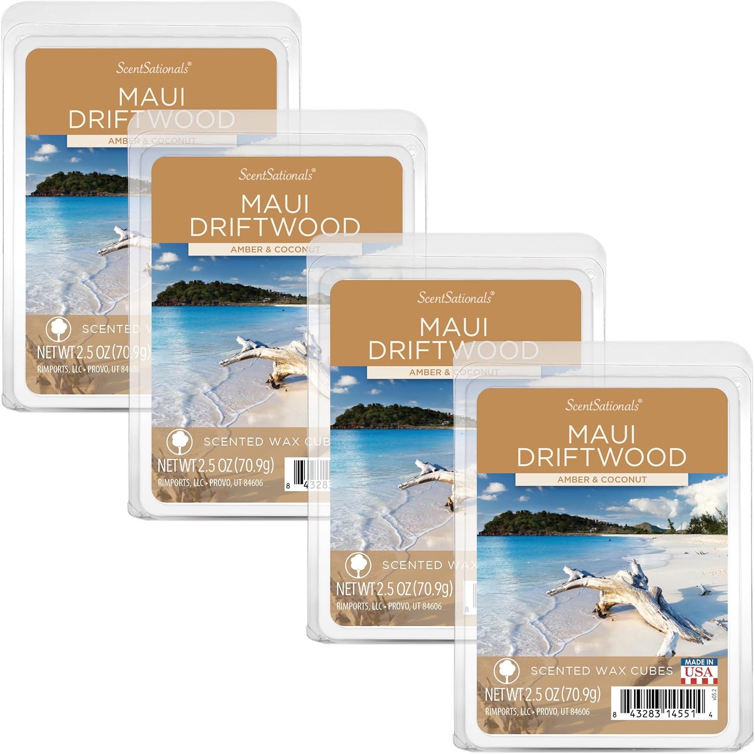 Amazon.com: Scentsationals Scented Wax Fragrance Melts - Maui Driftwood ...