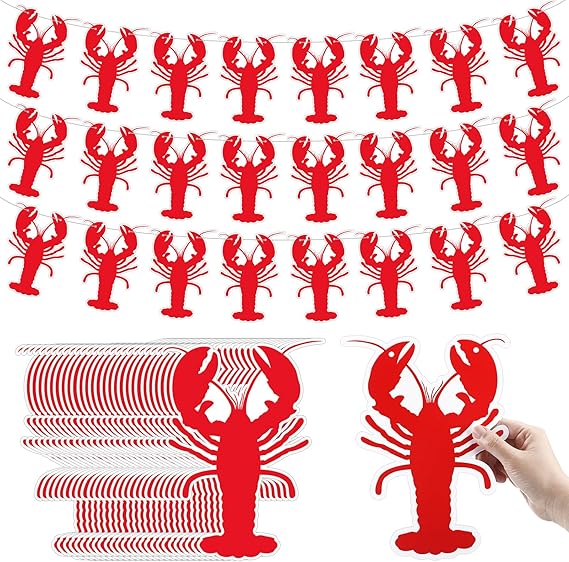 Amazon.com: ReliThick 3 Sets Crawfish Banner 20.7 ft Crawfish Birthday ...