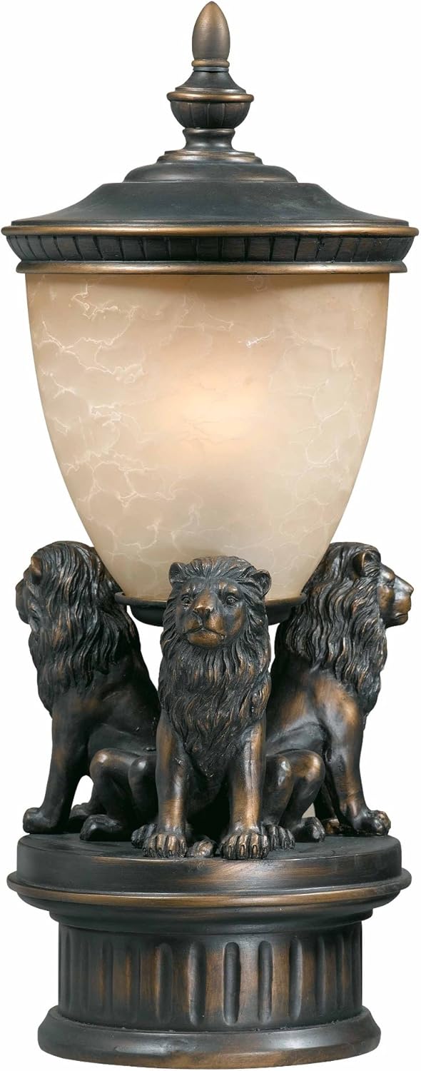 Triarch 75539-14 3 Light Lion Pier Post Mount Light, Oil-Rubbed ...