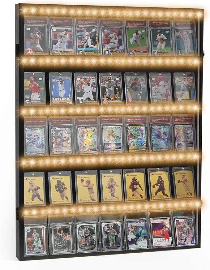 Amazon.com: LED Baseball Card Display Case, Graded Sports Card Display ...