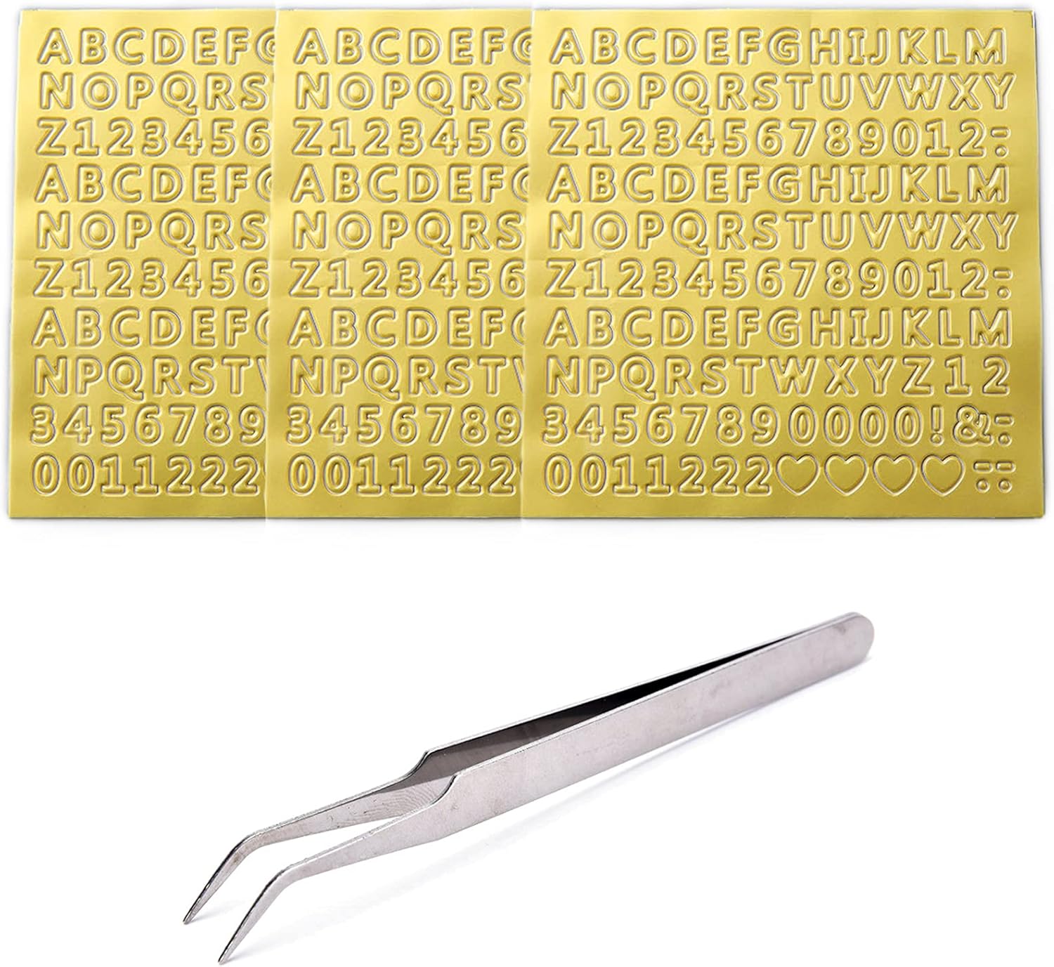 Amazon.com: 3PCS Glitter Letters Stickers Alphabet Stickers Small Gold ...