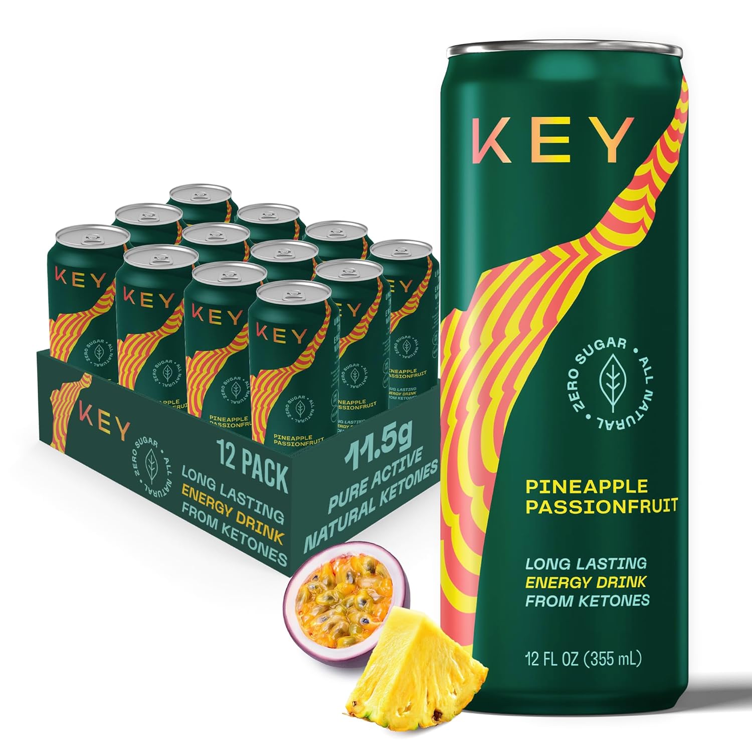 Amazon.com : KEY Ketone Energy Drink : Sugar Free, 80mg Low Caffeine ...