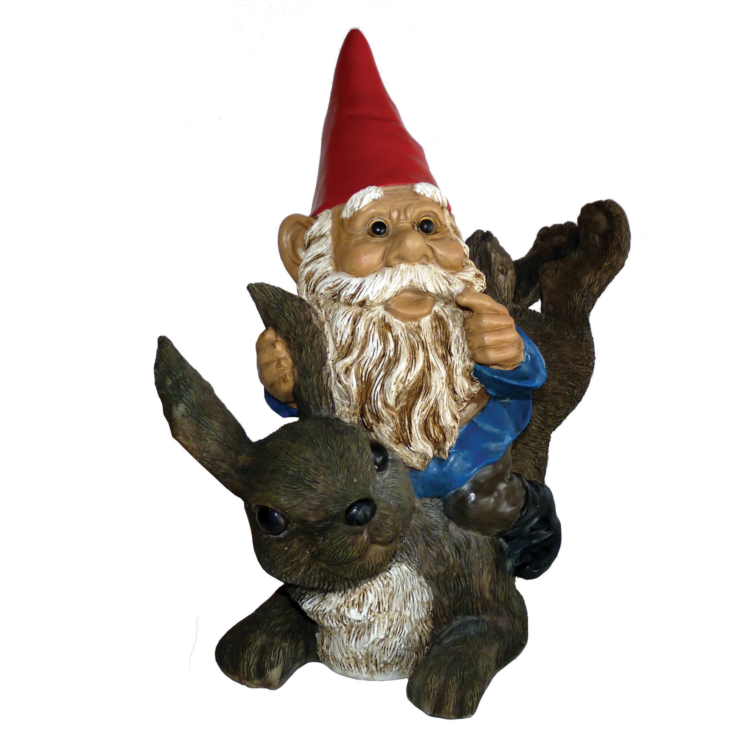 Amazon.com : Garrold Gnome on a Rabbit by Michael Carr Designs ...