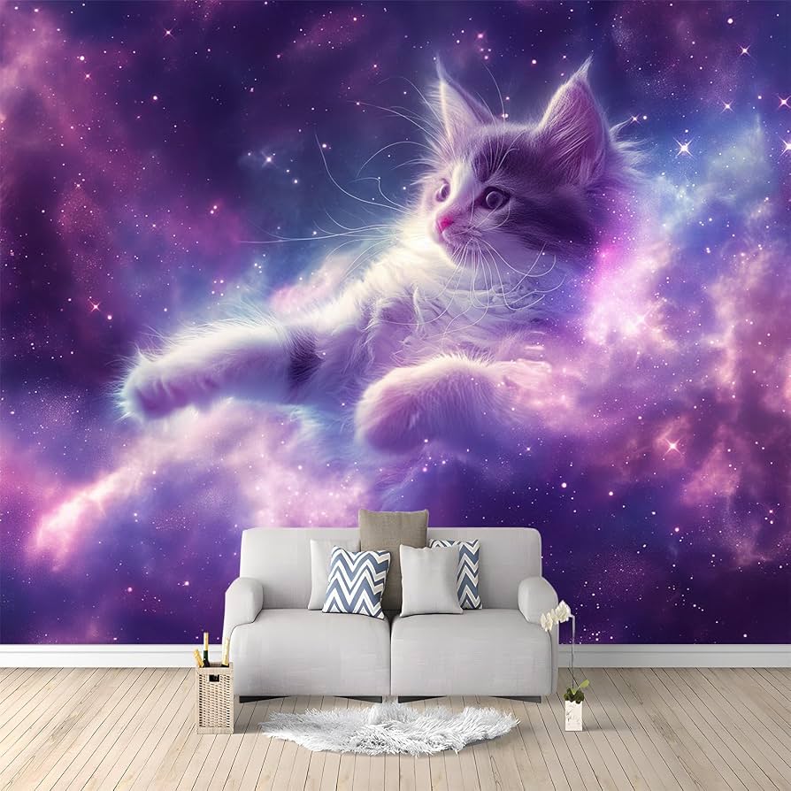 Galaxie Katzen Tapete I Need More Space Tapete Ich Brauche Mehr