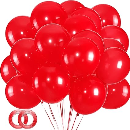 Amazon.com: Party Balloons,100pcs Red Balloons, 12inch Latex Balloons ...