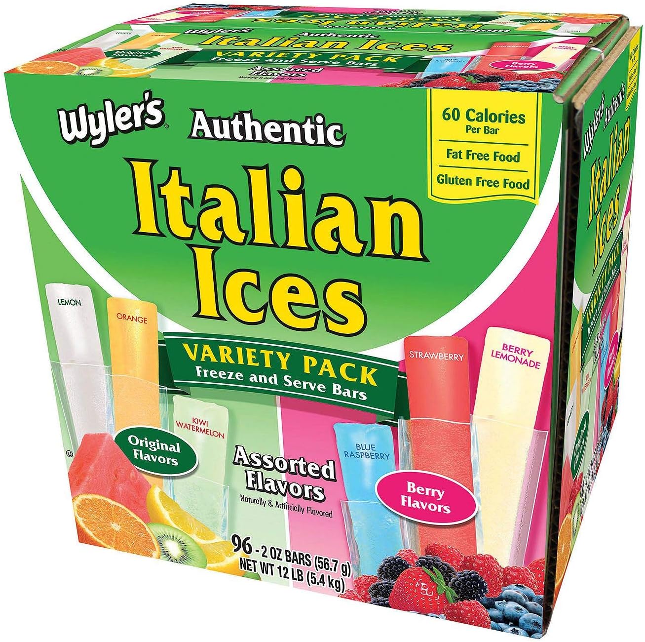 Amazon.com: Wyler's Authentic Italian Ice Fat Free Freezer Bars ...