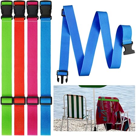 Amazon.com: Boao 4 Pcs Towel Bands for Chairs Adjustable Beach Towel ...
