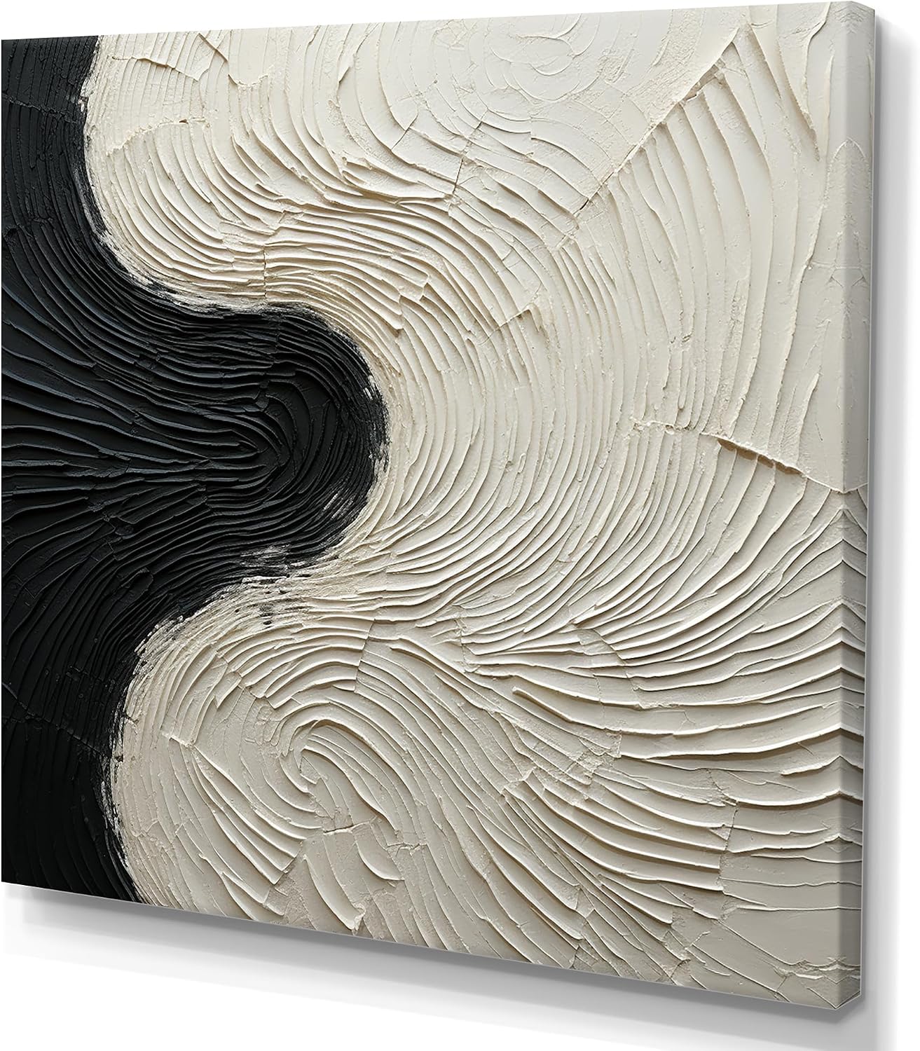 Amazon.com: DesignQ Large Coastal Wall Art, Monochrome Paint Merge ...