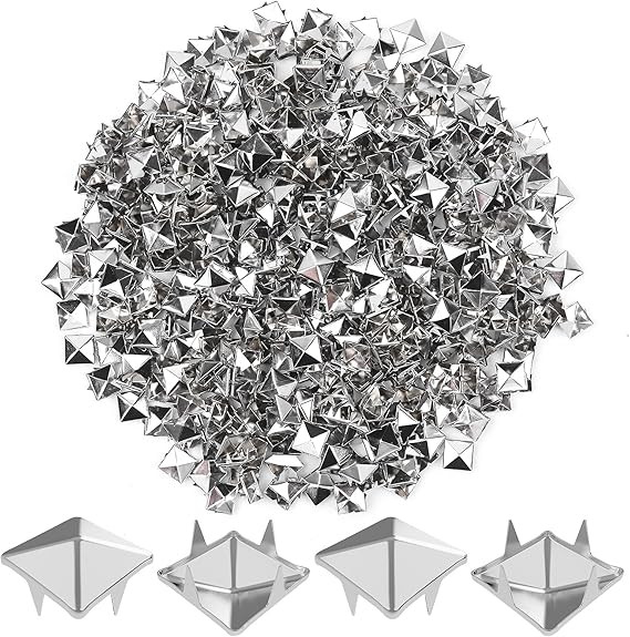 Amazon.com: 1200 Pieces 10 mm Silver Pyramid Studs for Clothing,Four ...