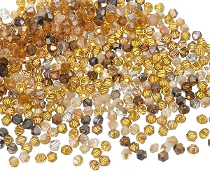 Amazon.com: uxcell 500Pcs Glass Crystal Beads, 3mm Bicone Crystal Bead ...