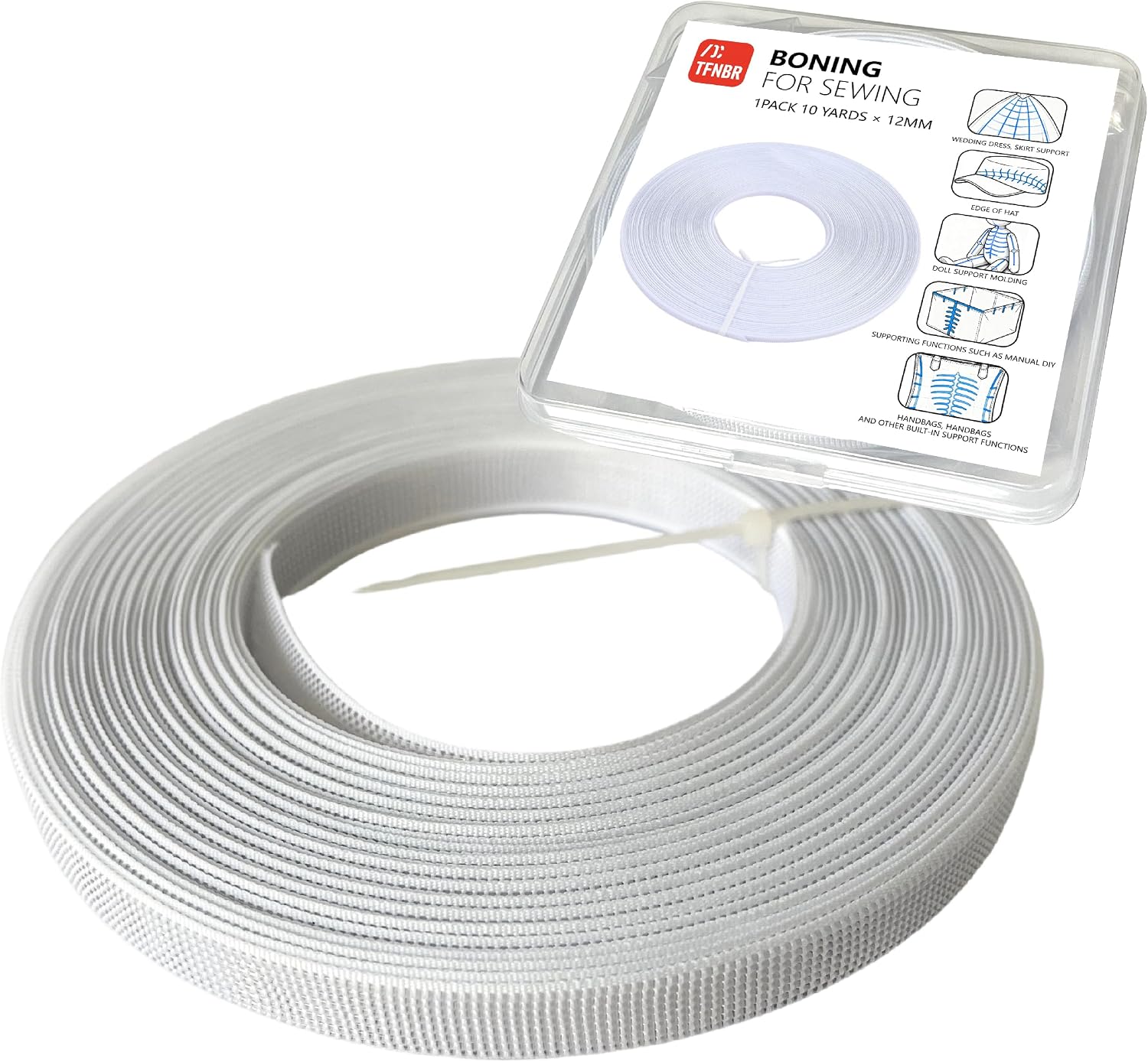Amazon.com: Polyester Boning for Sewing, 1Pack 10 Yards × 12mm Sew ...