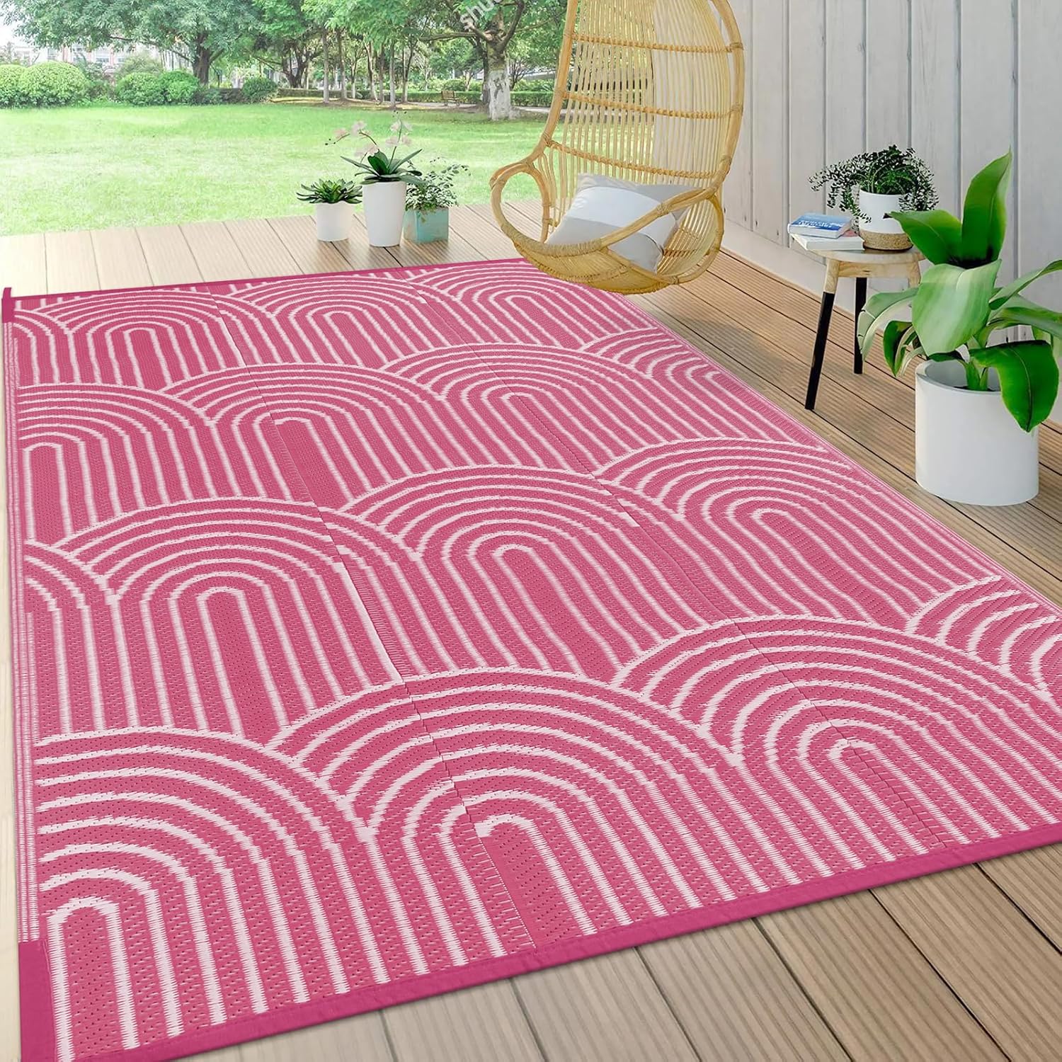 Amazon.com: Lahome Deck Rugs Outdoor Waterproof 6x9 Patio Outside Rug ...