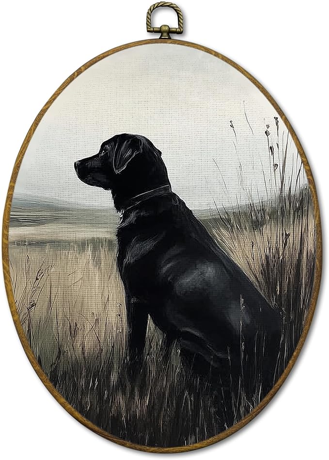 Amazon.com: Mcehtle Vintage Black Labrador Dog Wall Art Decor, Rustic ...