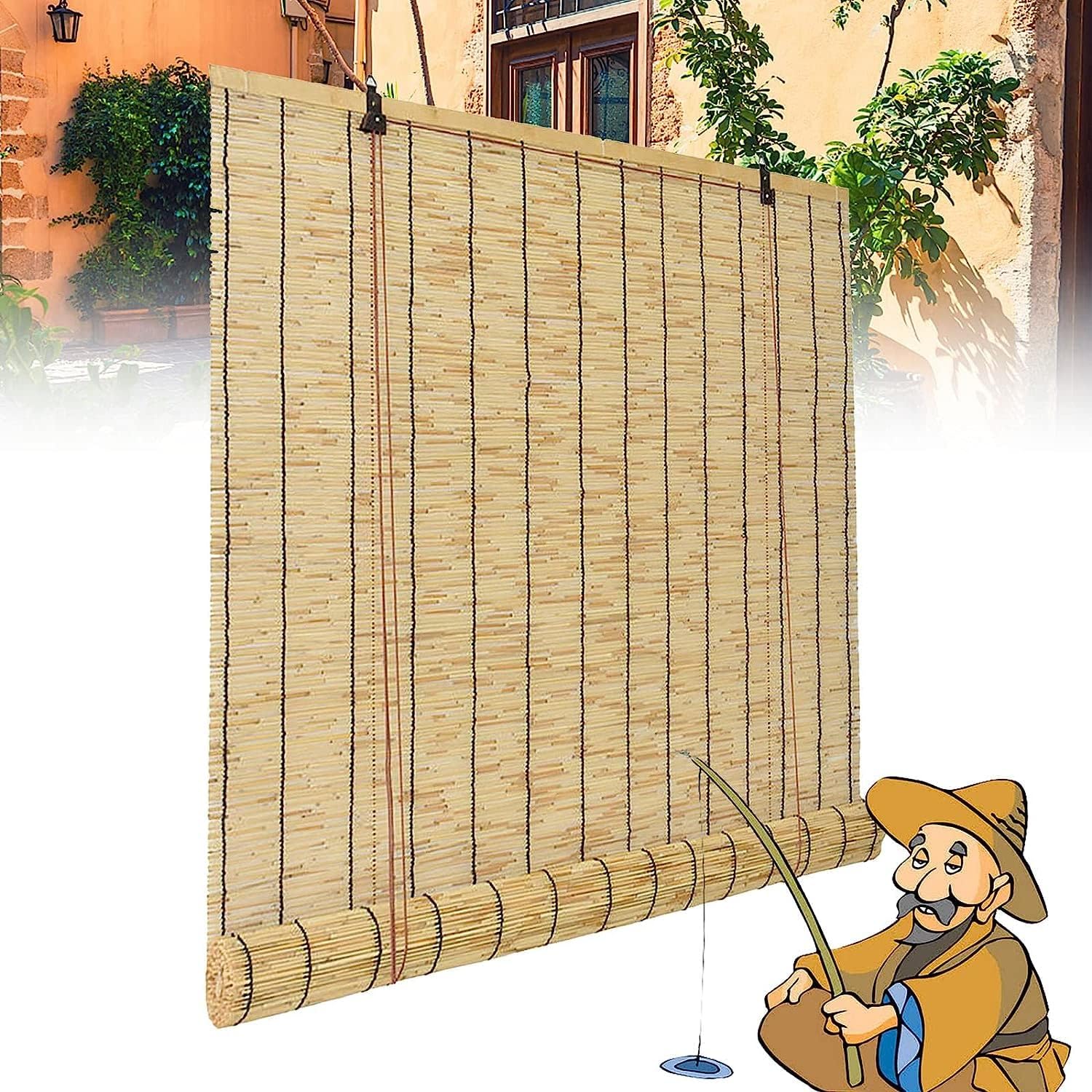 Amazon.com: Reed Shades Bamboo Roller Blinds, Bamboo Roll Up Blinds ...