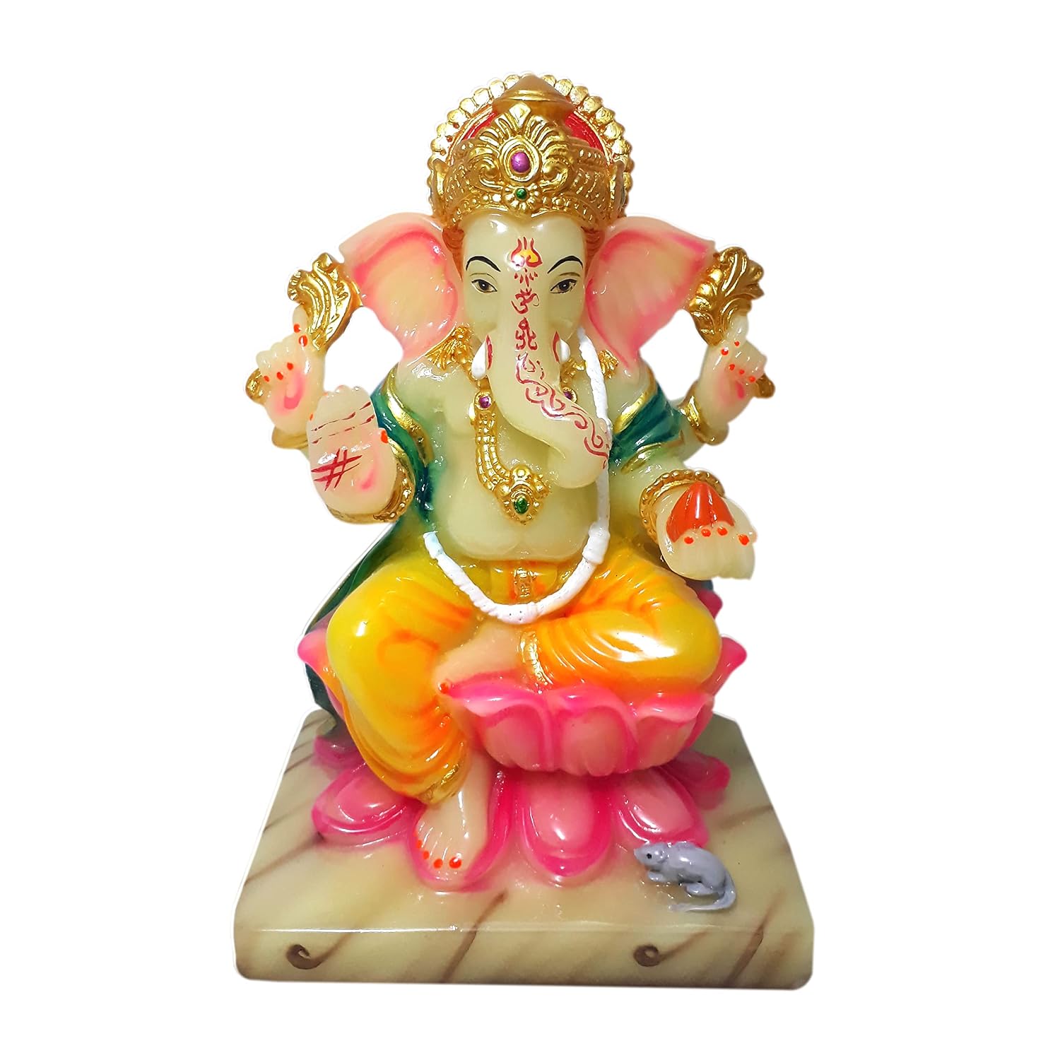 Buy Sadguru Art Radium Kamal Ganesha Traditional Marble Blessing Statue ...