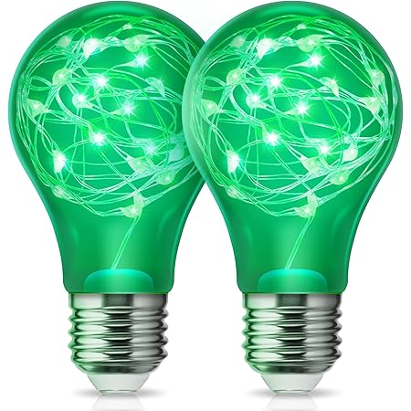 4 Pack A19 LED Red Light Bulb LED Green Light Bulb 120V E26 Base 9 Watt ...