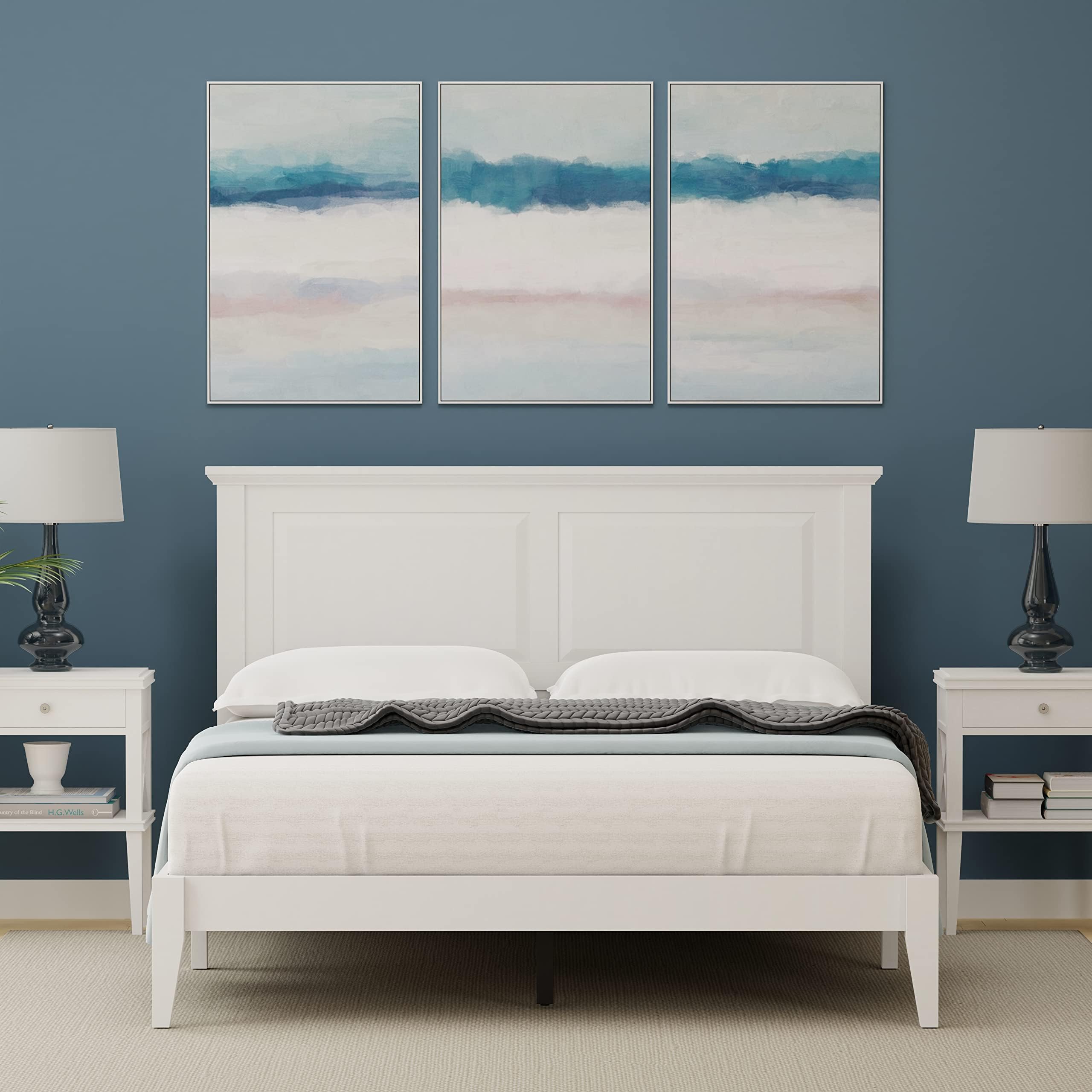 Amazon.com: Plank+Beam Solid Wood Queen Bed Frame, Platform Bed with ...