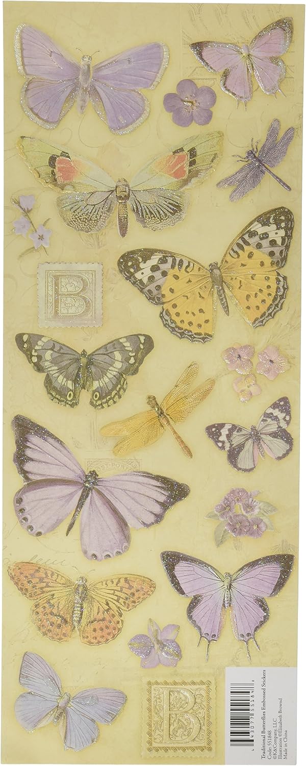 Amazon.com: K&Company Elizabeth Brown Traditional Butterfly Glitter ...