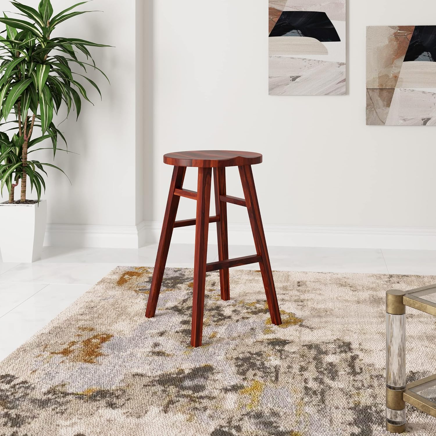 Amazon Brand - Solimo Azare Single Seater Bar Stool with Footrest ...