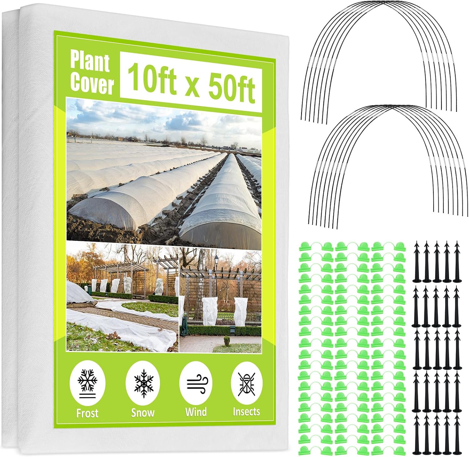 Amazon.com : Leriton Plant Covers Freeze Protection 10 x 50 ft Plant ...