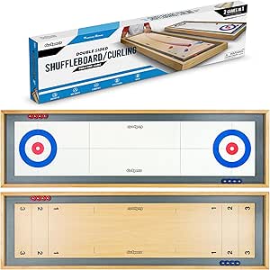 GoSports Shuffleboard and Curling 2 in 1 Tabletop Board Game ...