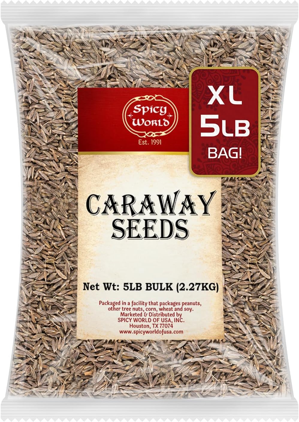 Amazon.com : Spicy World Caraway Seeds 1 LB Bulk Bag (16oz) | Premium ...