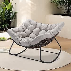 Amazon.com : Naga Bahna Oversized Rocking Chair with Cushion – Extra ...