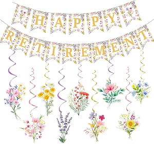 Amazon.com: Wildflower Retirement Party Decorations for Women,Gold ...