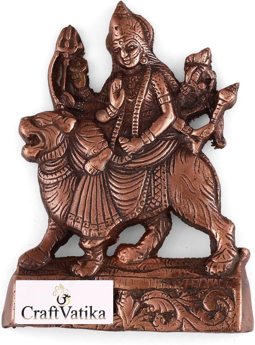 Buy CraftVatika Hindu Goddess Durga On Lion Wall Hanging | Metal Devi ...