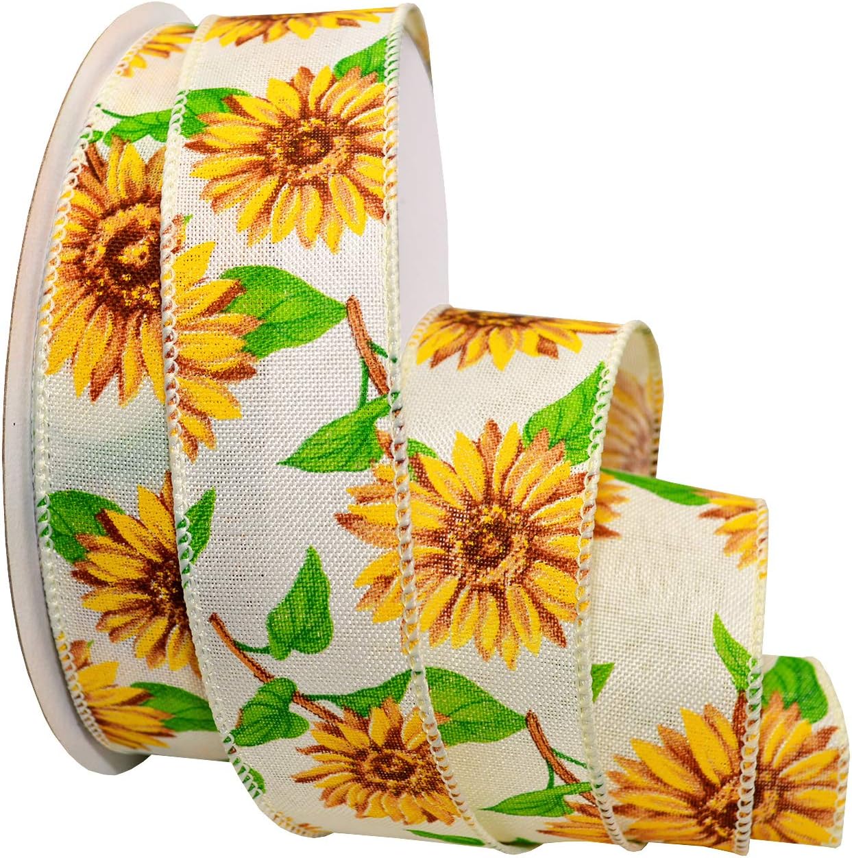 Amazon.com: Morex Ribbon Wired Sunflower Linen Ribbon, 1.5 inch by 10 ...