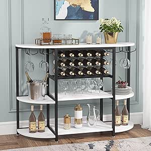 Tribesigns Freestanding Wine Rack, Modern Wine Rack Table Bar Cabinet ...