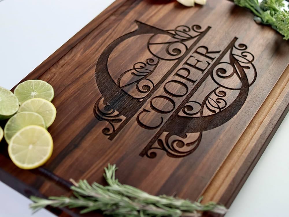 Personalized Cutting Board Couple's Name Engraved Housewarming Cutting