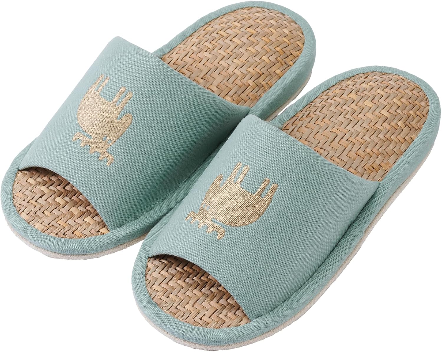 Amazon | moz/モズ さらさらマライ草スリッパ L グリーン [ルームシューズ 快適 夏用 おしゃれ かわい さらさら 涼しい 天然素材 い草 室内履き レディース メンズ ...