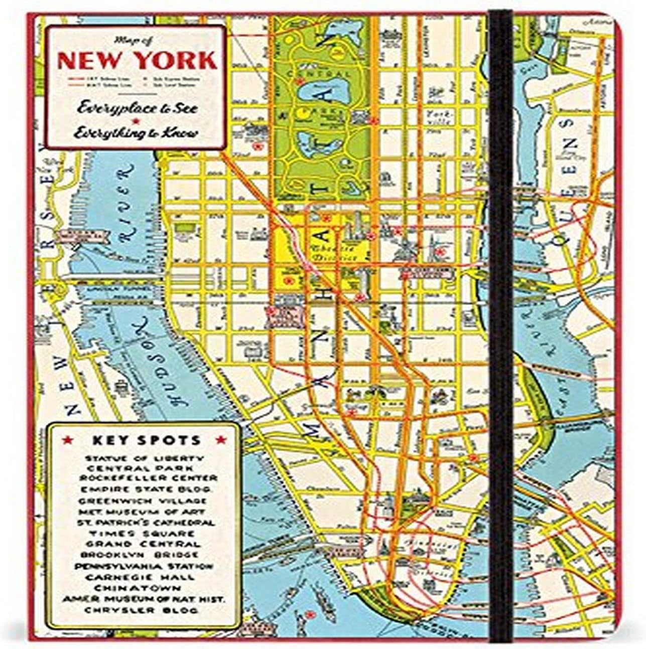 Amazon.com: Cavallini Papers & Co Notebook New York City Map 144 Pages ...