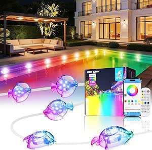 Amazon.com: Pool Lights for Inground Pool, 148Ft RGB+IC Plug in 32 LED ...