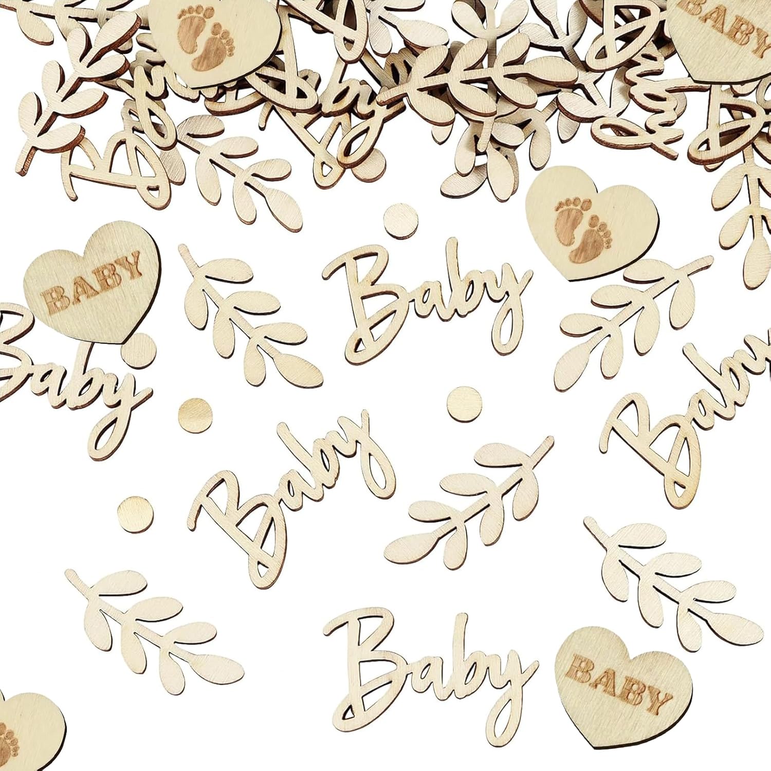 70 Pcs Baby Shower Confetti,Wooden Baby Confetti for Boys Girls Unisex ...