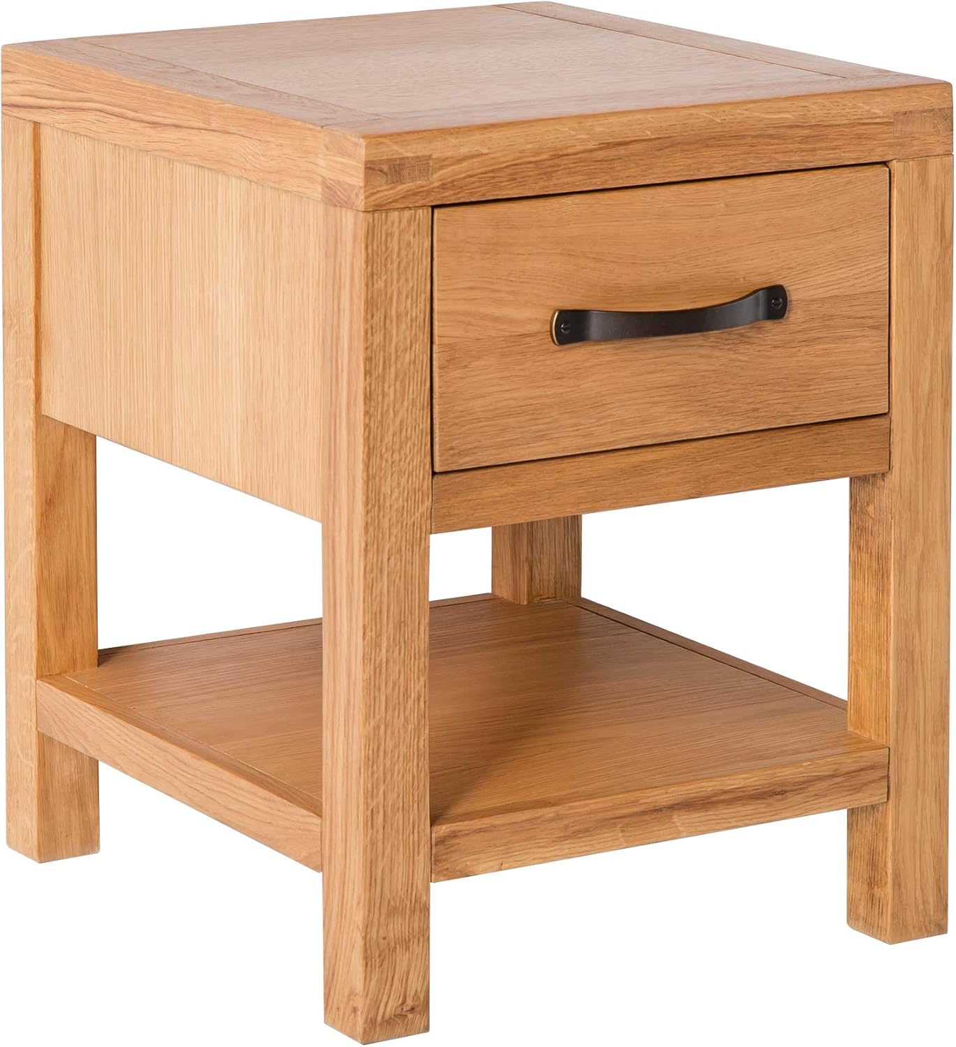 Abbey Waxed Oak Side Lamp Table with Storage Drawer | Roseland ...