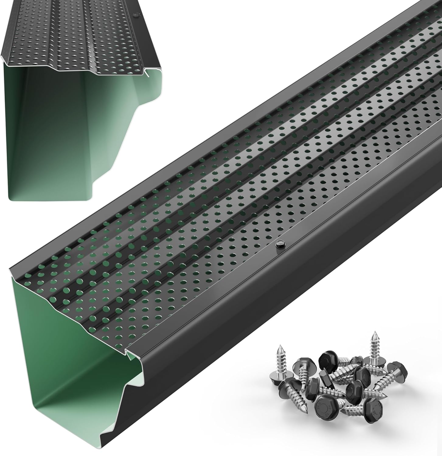 Waterlock 5" Gutter Guards Leaf Protection, Domestic Aluminum Gutter ...