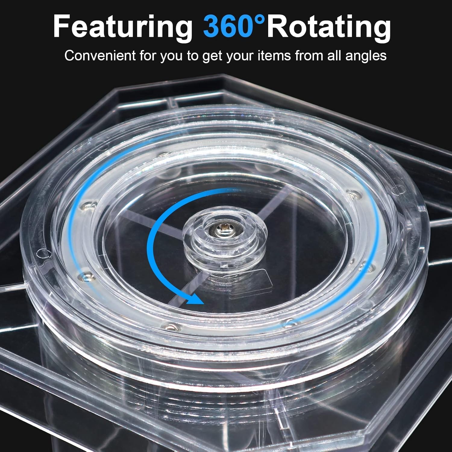 POLMART Acrylic Pen Holder, Rotating Desk Tidy Organiser with 7 ...