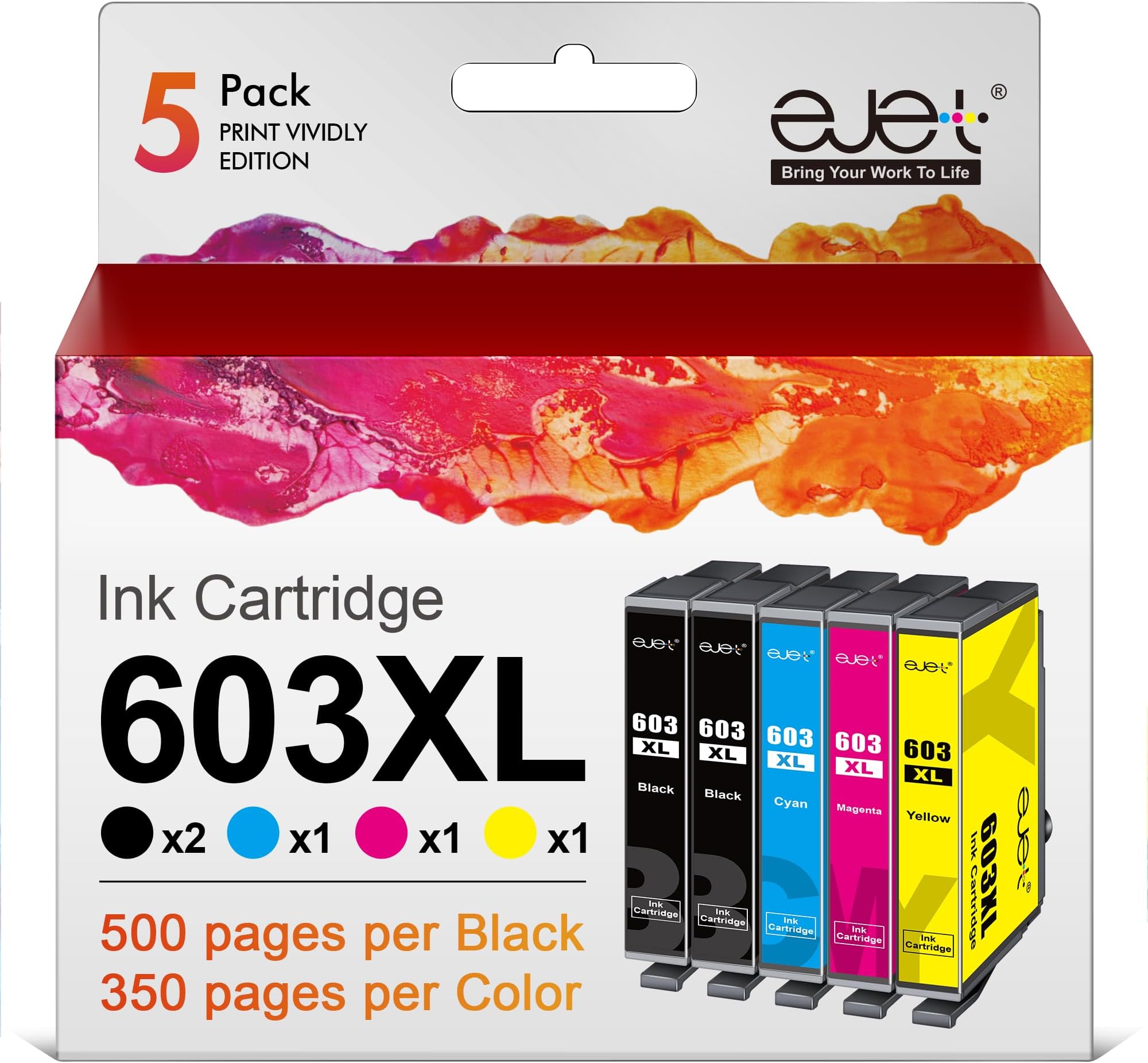 ejet 603XL Compatible Ink Cartridge Replacement for Epson 603 603XL for ...